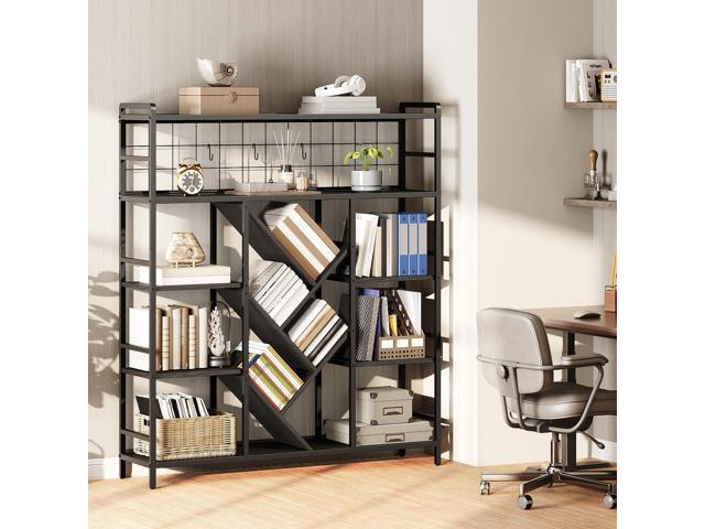 Click here for Triple 5-Tier Bookshelf  Industrial Large Wide Boo... prices