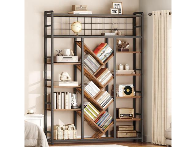Click here for Triple 7-Tier Bookshelf  Industrial Large Bookcase... prices