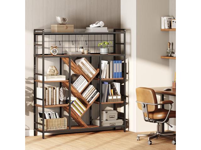 Click here for Triple 5-Tier Bookshelf  Industrial Large Bookcase... prices