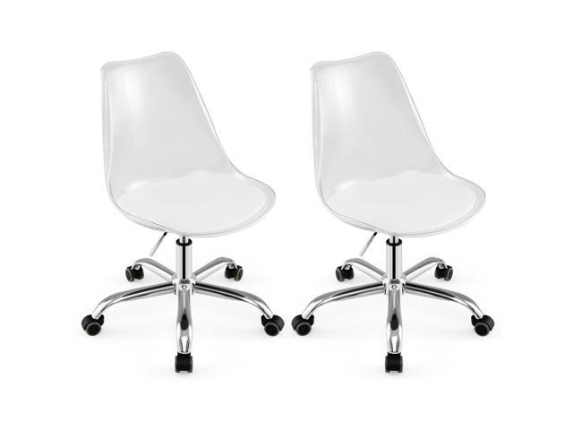 Click here for COSTWAY Clear Desk Chair Set of 2  Armless Rolling... prices
