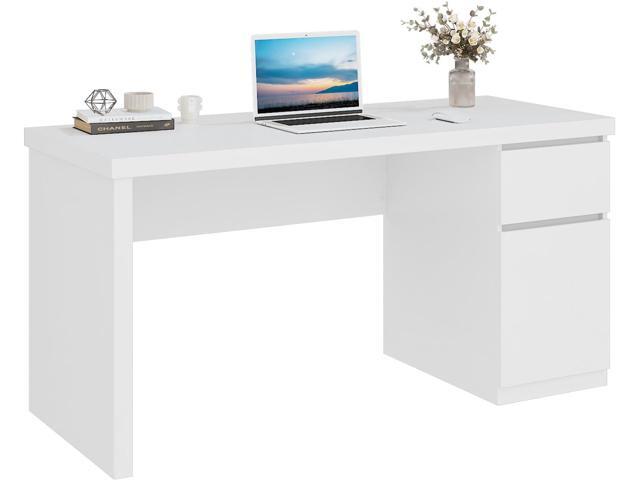 Click here for White Desk with Drawers  55 Inch Small Computer De... prices