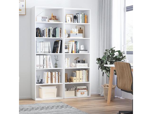 Click here for oneinmil Bookcase Set of 2 Floor Standing 6 Tier H... prices