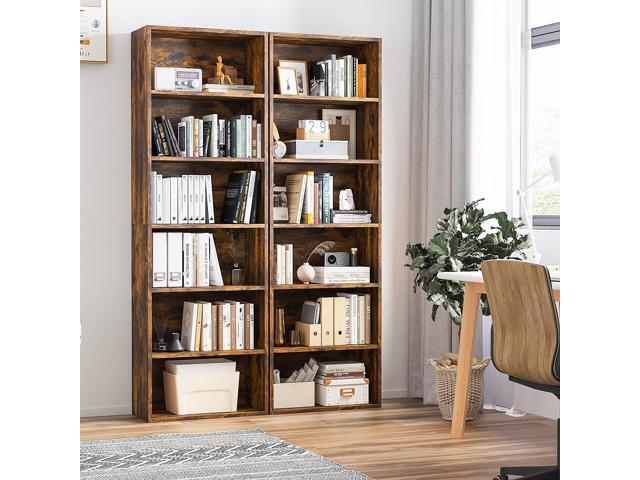 Click here for oneinmil Bookcase Set of 2 Floor Standing 6 Tier H... prices