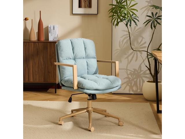 Click here for VINGLI Comfy Linen Office Desk Chair With Wheels &... prices