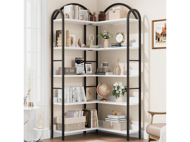 Click here for 5 Tier Arched Large Corner Bookshelf  68.5 Tall L... prices