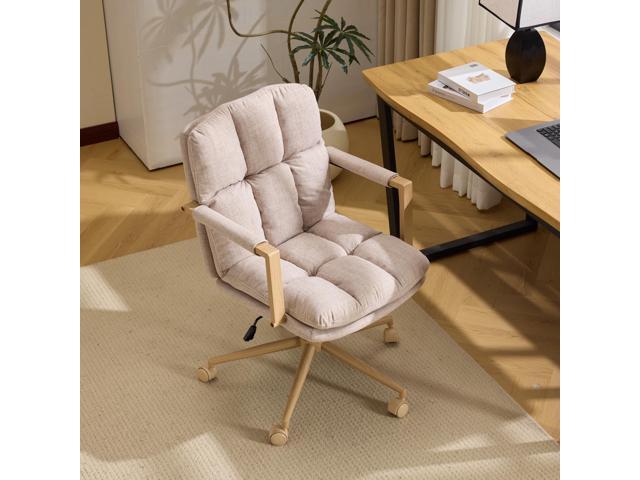 Click here for VINGLI Comfy Linen Office Desk Chair with Wheels &... prices