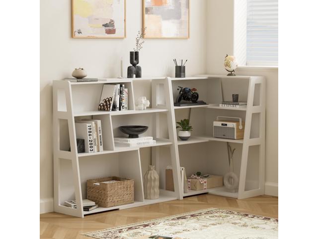 Click here for Extendable Bookshelves Set of 2  3 Tier Wood Bookc... prices