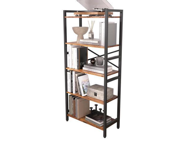 Click here for 5 Tier Industrial Bookshelf  Rustic Brown Bookcase... prices