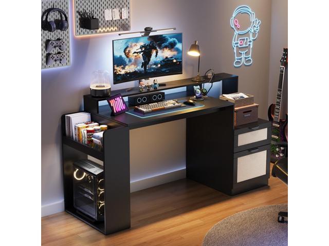 Click here for Farmhouse Computer Desk with Drawers and Power Out... prices