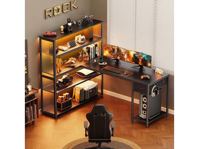 Click here for PRAISUN 57 Inch L Shaped Gaming Computer Desk with... prices