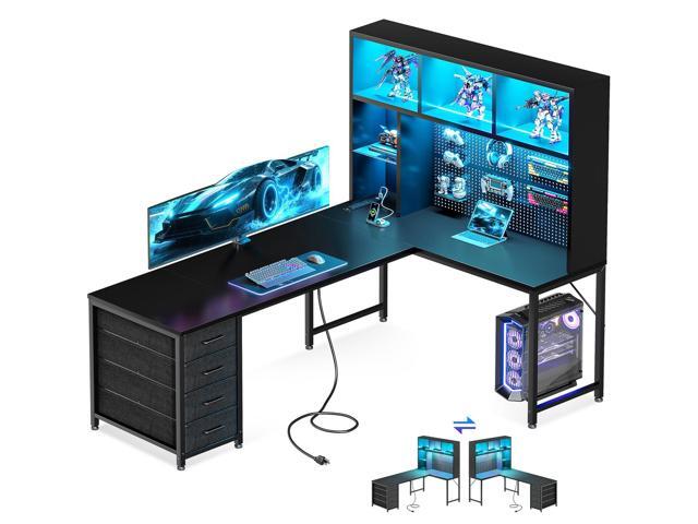 Click here for AODK 63 L Shaped Gaming Desk with Hutch  Pegboard... prices