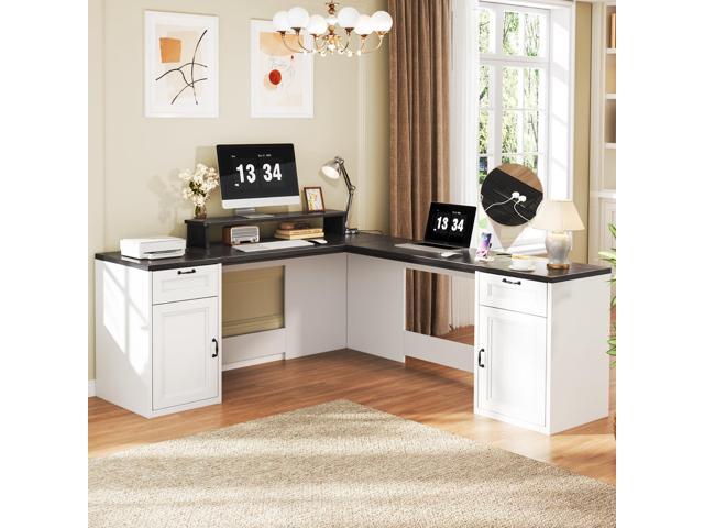 Click here for 78 Farmhouse L Shaped Executive Desk with Drawers... prices