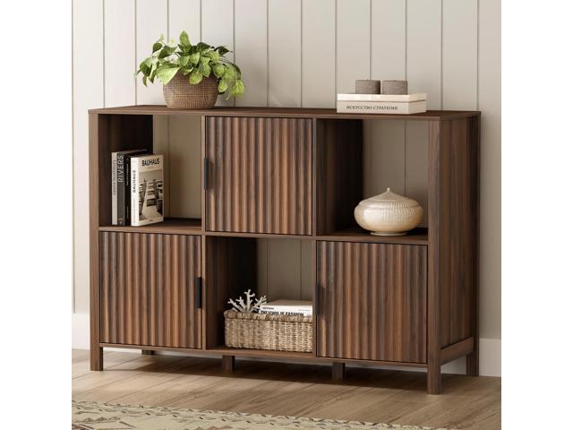 Click here for Fluted Storage Organizer Bookshelf  Modern Cube Bo... prices