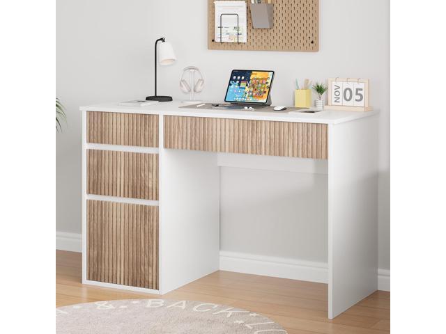 Click here for 4 EVER WINNER White Desk with Drawers  48 Inch Com... prices