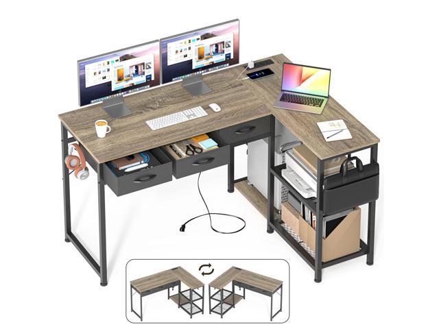 Click here for Gizoon 53 Inch L Shaped Computer Desk with Drawers... prices