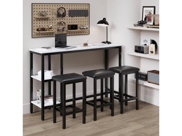 Click here for HUGROVE 4-Piece Counter Height Table with 3 PU Uph... prices