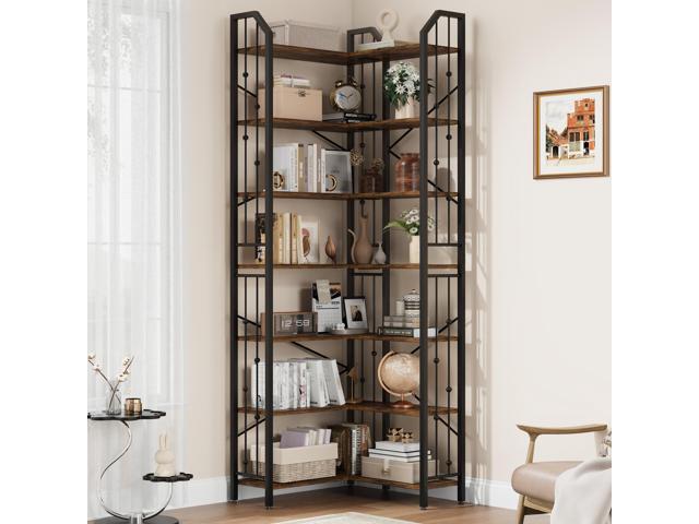 Click here for GarveeHome Corner Bookshelf 86 l Shaped Bookcase... prices