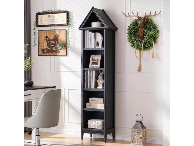 Click here for 75.9 Tall Farmhouse Bookcase  Angle Arched 5 Tiers... prices