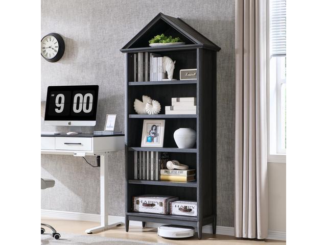 Click here for 75.9 Tall Farmhouse Bookcase  Angle Arched 5 Tiers... prices