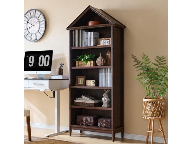 Click here for 75.9 Tall Farmhouse Bookcase  Angle Arched 5 Tiers... prices