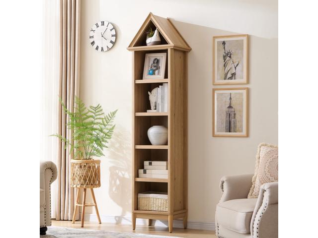 Click here for 75.9 Tall Farmhouse Bookcase  Angle Arched 5 Tiers... prices