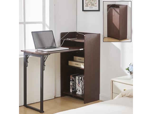 Click here for Fold Out Desk with Storage and Built-in Outlet  Mi... prices