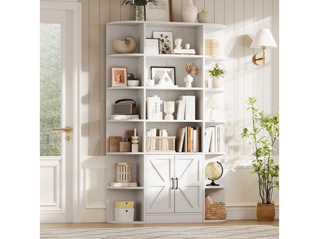 Click here for Garvee 75in Tall Bookcase with Storage Cabinet  6-... prices