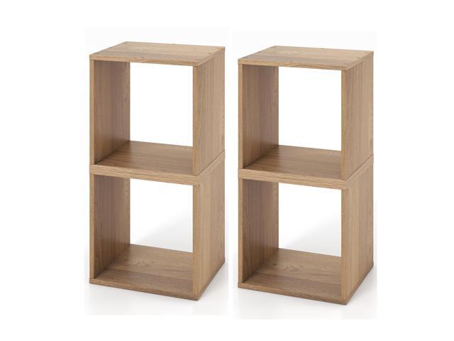 Click here for Giantex 4 Cube Bookshelf Organizer  2-Tier Stackab... prices