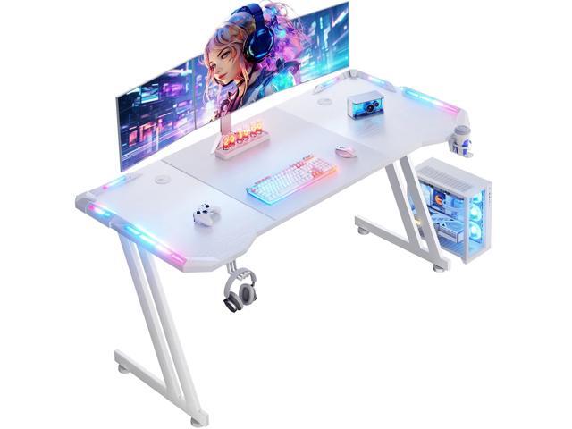 Click here for HLDIRECT 63 Inch Gaming Desk with LED Lights Carbo... prices