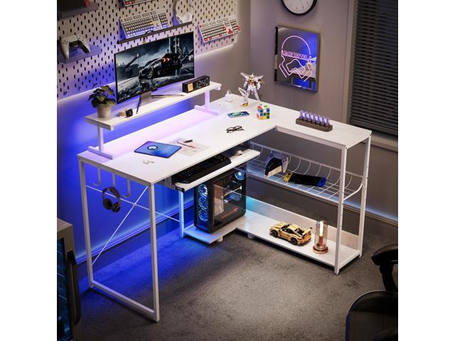 Click here for L Shaped Gaming Desk with Power Outlets & RGB Ligh... prices