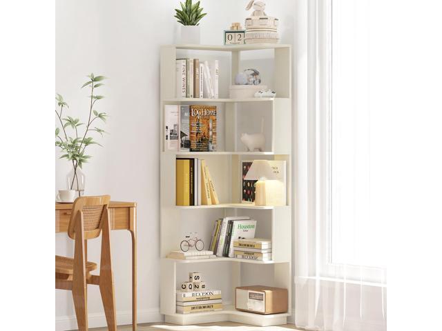 Click here for 6 Tier L-Shaped Corner Bookshelf  Freestanding Woo... prices