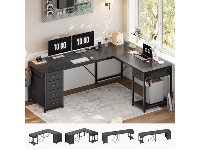 Click here for 57 L Shaped Desk with 5 Drawers  Reversible Comput... prices