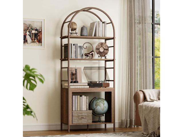 Click here for BREEZEHEAT 4-Tier Arched Bookshelf  72 Tall Bookca... prices