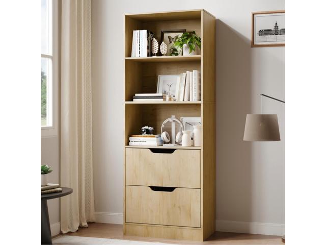 Click here for Bookcase with 2 Drawers  3-Tier Bookshelf with Sto... prices