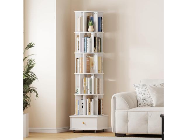 Click here for 360° Rotating Bookshelf with Metal Wheels & Drawer... prices