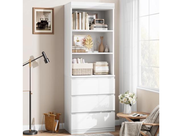 Click here for 70 H Bookcase with 3 Storage Drawers Tall Bookshel... prices