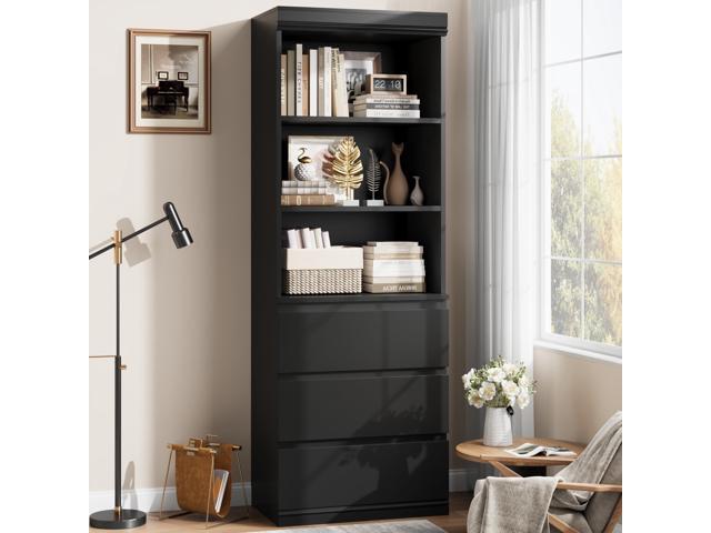 Click here for 70 H Bookcase with 3 Storage Drawers Tall Bookshel... prices