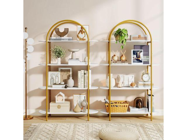 Click here for Tangkula 4 Tier Arched Bookshelf  61.5 Tall Storag... prices