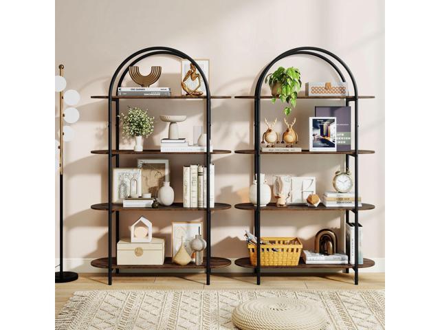 Click here for Tangkula 4 Tier Arched Bookshelf  61.5 Tall Storag... prices