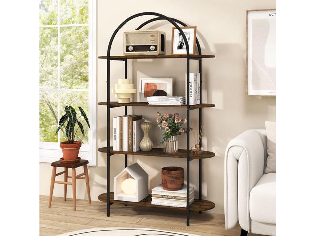 Click here for Tangkula 4 Tier Arched Bookshelf  61.5 Tall Storag... prices