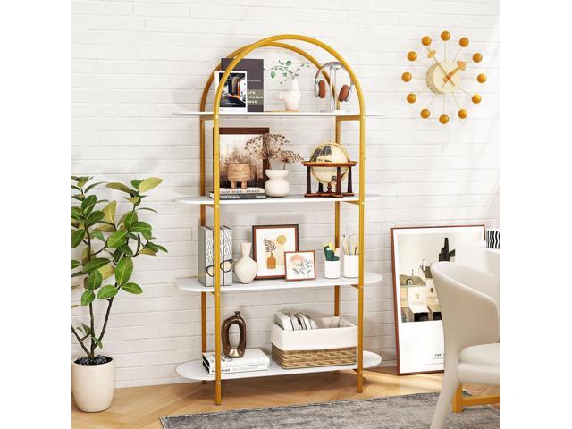Click here for Tangkula 4 Tier Arched Bookshelf  61.5 Tall Storag... prices