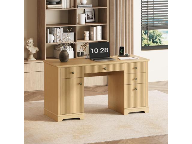 Click here for 59 Modern Executive Desk with Drawers  Wood Home O... prices