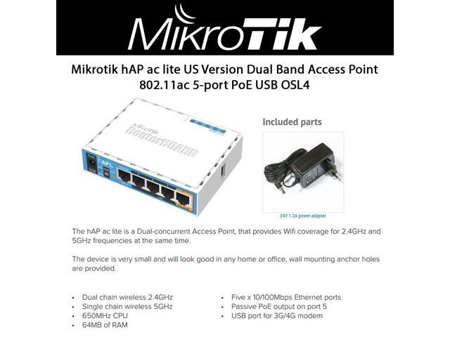 Click here for Mikrotik hAP ac lite (RB952Ui-5ac2nD-US) Dual-conc... prices