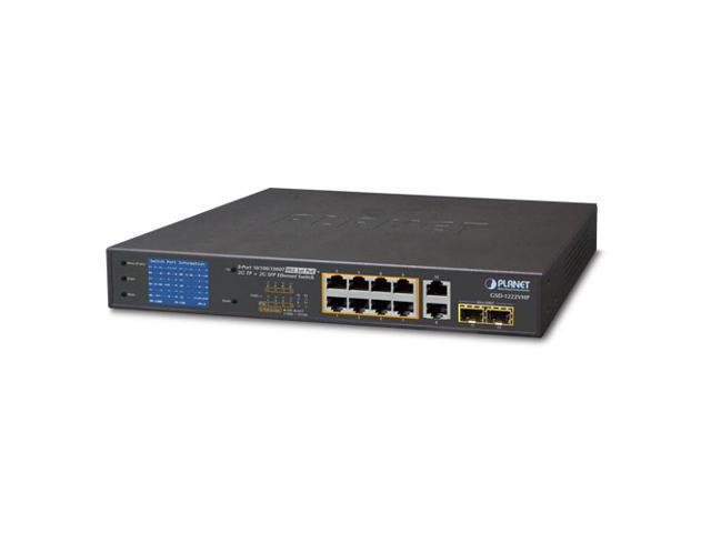 Click here for Planet GSD-1222VHP 8-Port 802.3at PoE + 2-Port 10/... prices