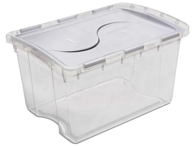 Click here for Sterilite 48 Qt. Clear Flip Top Storage Tote 19148... prices