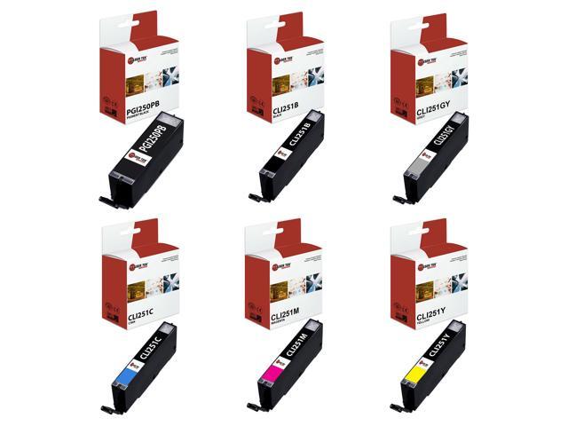 Click here for 6Pk LTS PGI-250 CLI-251 PGBK/B/C/M/Y/GY HY Compati... prices