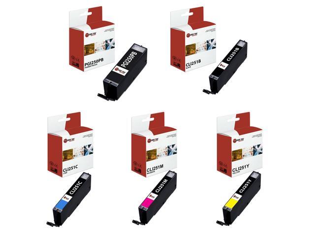 Click here for 5Pk LTS PGI-250 CLI-251 PGBK/B/C/M/Y HY Compatible... prices
