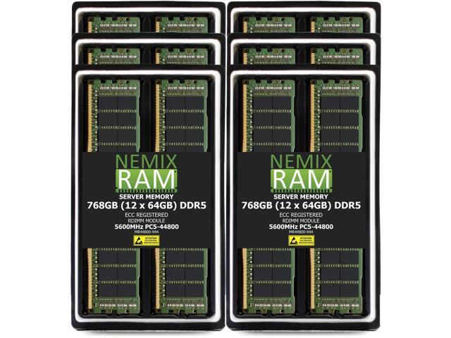 Click here for NEMIX RAM 768GB (12X64GB) DDR5 5600MHz PC5-44800 4... prices