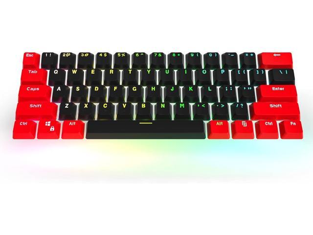 Click here for Fogruaden PBT Keycaps Red and Black Keycaps 60 Per... prices