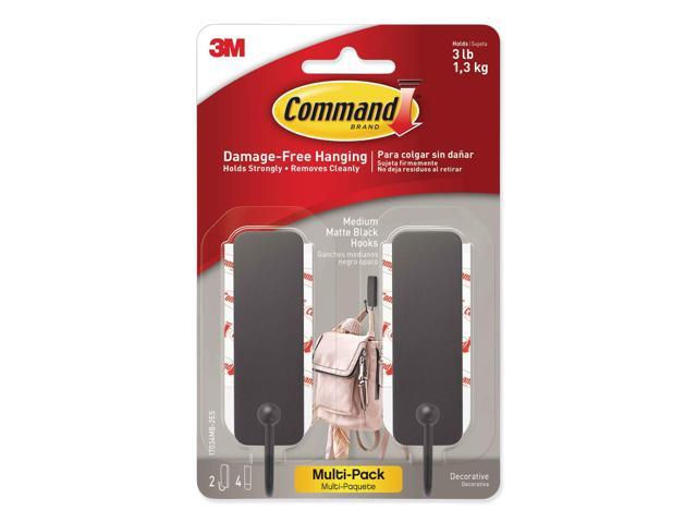 Click here for Command Decorative Hooks Medium Matte Black 2 Hook... prices